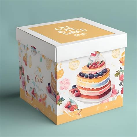 Cake Box Mockup Premium Ai Generated Image