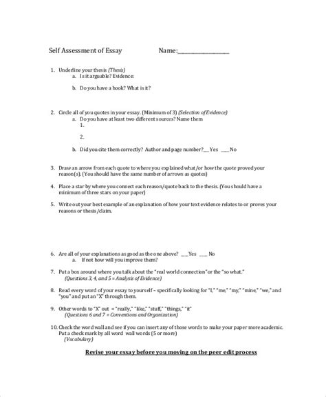 Free 5 Self Assessment Essay Samples In Ms Word Pdf