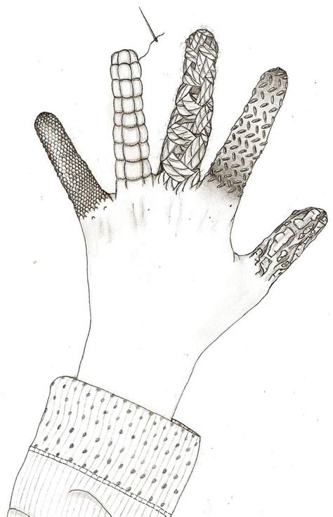 Finger Texture Drawing Sketch Coloring Page