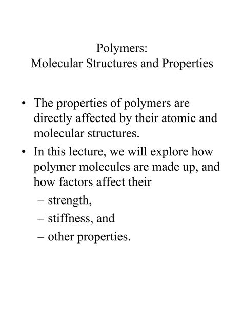 Polymer Structures Pdf