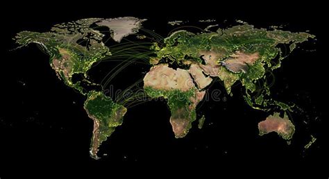 Global Network Connections A Visualization Of Worldwide Interconnectivity And Data Flow Stock
