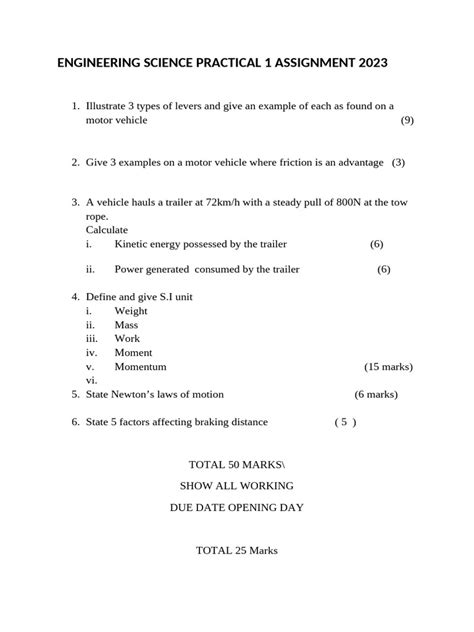 Engineering Science 2023 Practical Assignment 1 1 Pdf Science