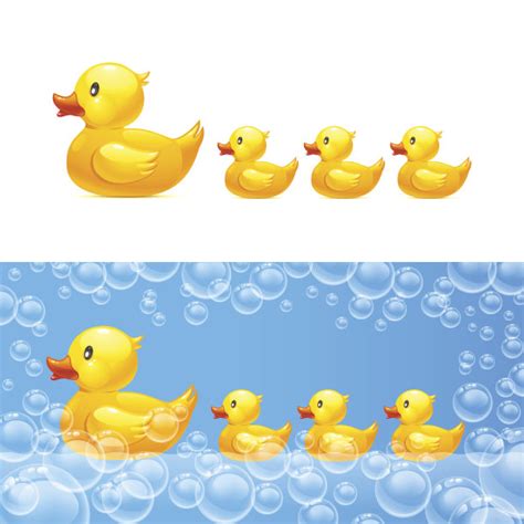 橡皮鸭子四方连续纹样黄色鸭子小鸭子水美艺术进行中绘画插图设计模板汇图网
