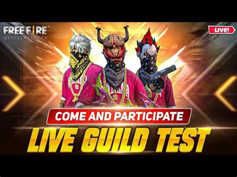 Free Fire Live Guild Testing 1v2 Guild Test Live FF LIVE GUILD