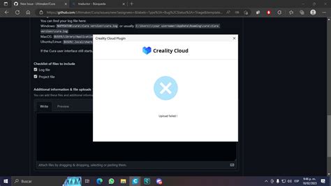 Failed Uploading With Creality Cloud Issue 14608 Ultimaker Cura