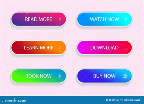 Set Of Modern Vivid Buttons Grident Button Of Submit Download For App