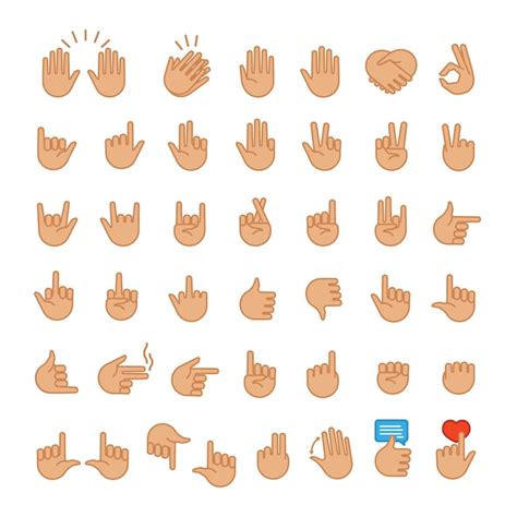 Premium Vector Hand Gesture Icons Set Flat Style For Your App Design