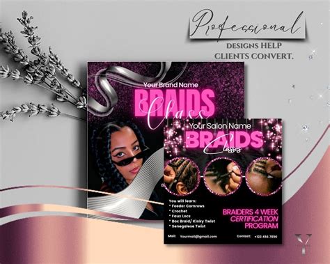 Hair Braiding Flyer Hair Salon Flyer Book Now Hair Instagram Etsy