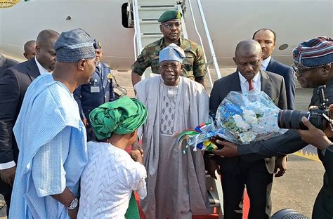 Tinubu Arrives Lagos To Inaugurate Red Line Rail Thecable