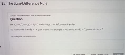 Solved 15 The Sum Difference Rule Apply The Sum And