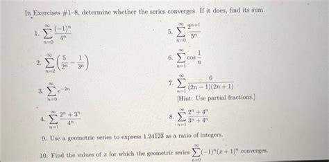 solved in exercises 1 8 determine whether the series