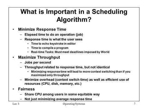 operating systems lecture 3 process scheduling algorithms maxim