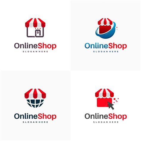 Premium Vector Set Of Online Shop Logo Designs Concept Vector Online