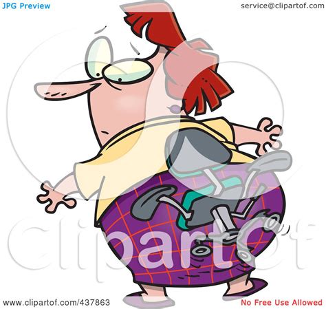 Royalty Free Rf Clip Art Illustration Of A Cartoon Womans Butt Stuck In A Chair By Toonaday