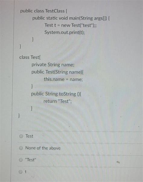 Solved Public Class Testclass Public Static Void