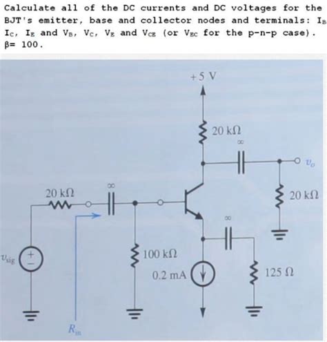 Solved Calculate All Of The DC Currents And DC Voltages For Chegg Com