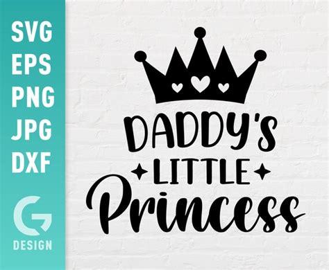 Daddys Little Princess Svg File Png  Dxf Easy To Cut Etsy