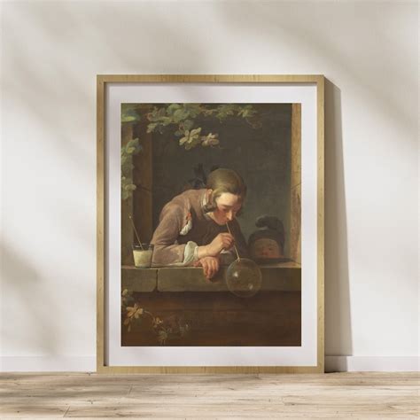 Rococo Art Print Jean Simeon Chardins Soap Bubbles Matte Poster