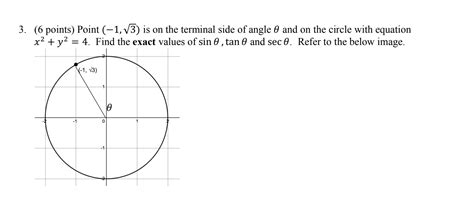 Solved 6 Points Point 1 3 Is On The Terminal Side Of Chegg