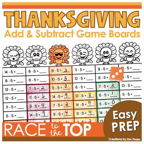 Thanksgiving Addition And Subtraction Games For 2nd Grade Easy Prep