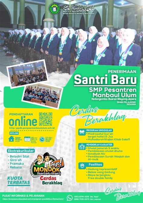 PENERIMAAN SANTRI BARU TP Pondok Pesantren Manbaul Ulum