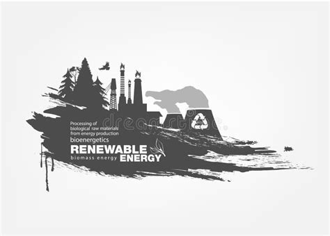 Energia Della Biomassa Di Lerciume Energia Rinnovabile Illustrazione