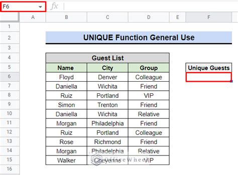 How To Use Unique Function In Google Sheets Applications