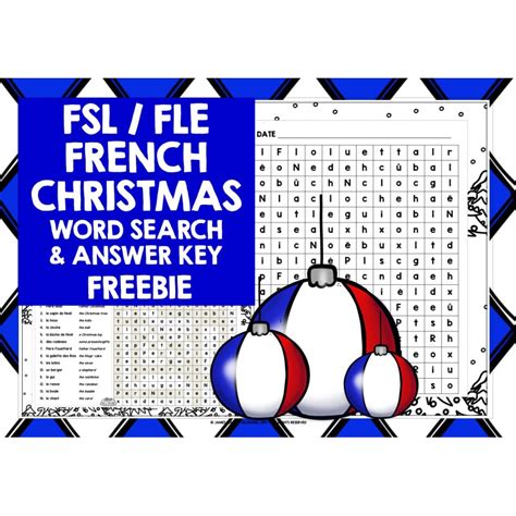 French Christmas Word Search Freebie