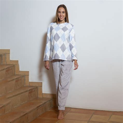 Pijama Mujer Terciopelo Rombos Muslher