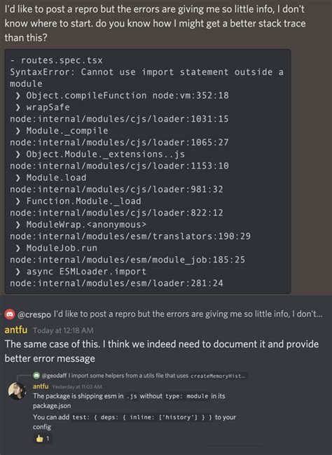 Provide Better Error Message On Esm In Cjs Packages · Issue 150