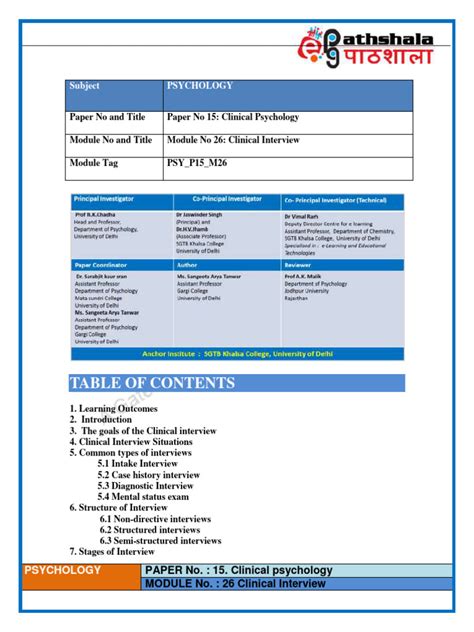 Clinical Interview Pdf Clinical Psychology Psychotherapy