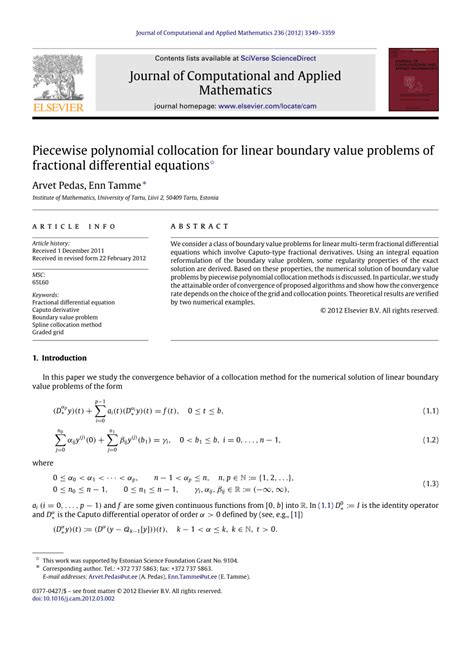 PDF Piecewise Polynomial Collocation For Linear Boundary Value