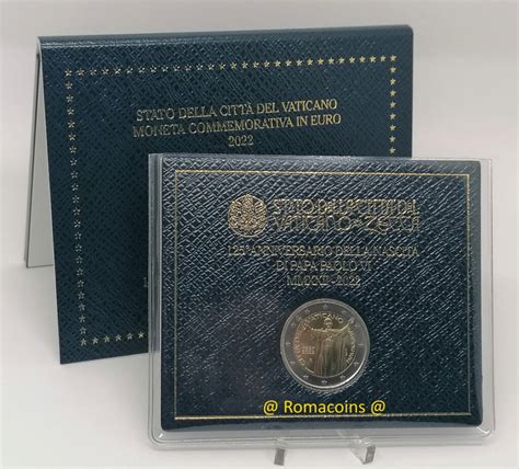 2 Euro Commemorative Coin Vatican 2022 Paul VI Bu Romacoins