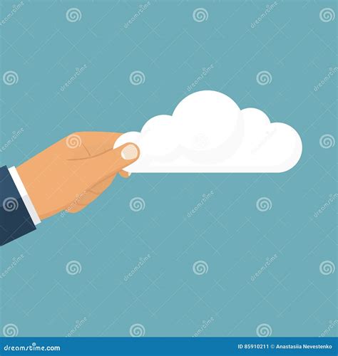 Cloud Holding The Men Stock Vector Illustration Of Innovation
