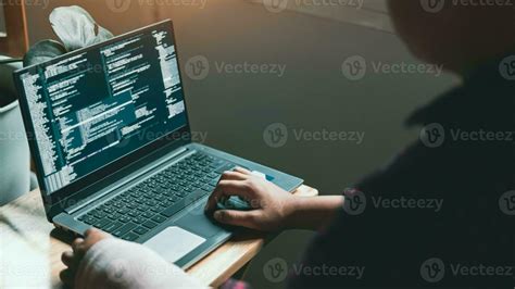 programmer writes coding digital world technology visualize