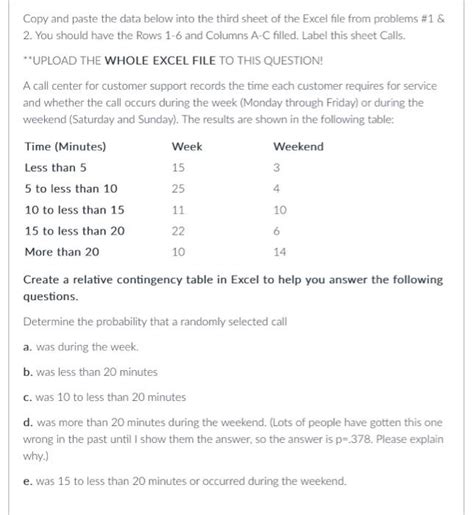Solved Copy And Paste The Data Below Into An Excel File You Chegg