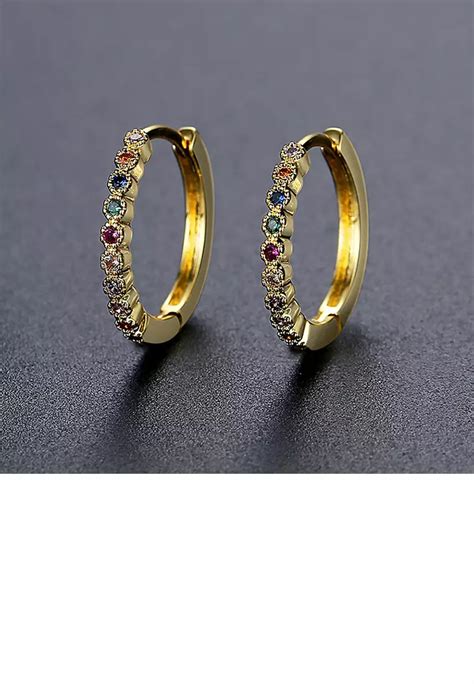 Jual Glamorousky Simple And Fashion Plated Gold Geometric Hoop Earrings