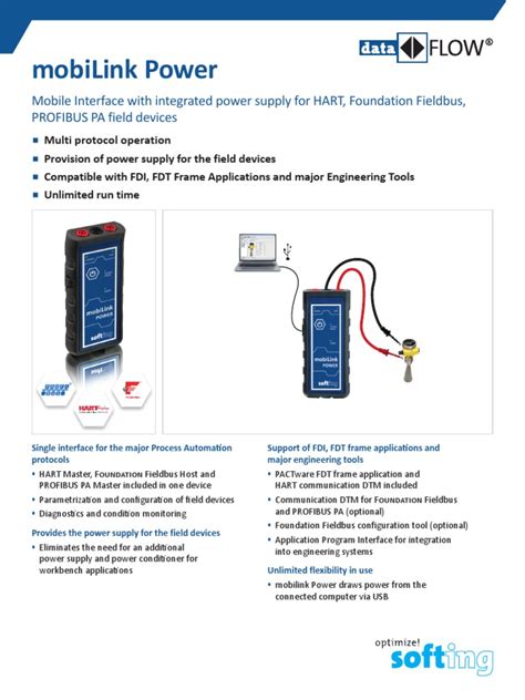 Mobilink Power Mobile Interface With Integrated Power Supply For Hart Foundation Fieldbus