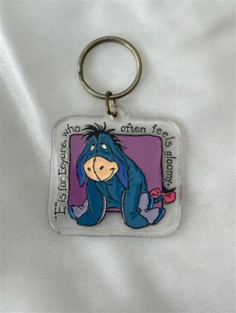 Vintage Acrylic Eeyore Keychain Etsy