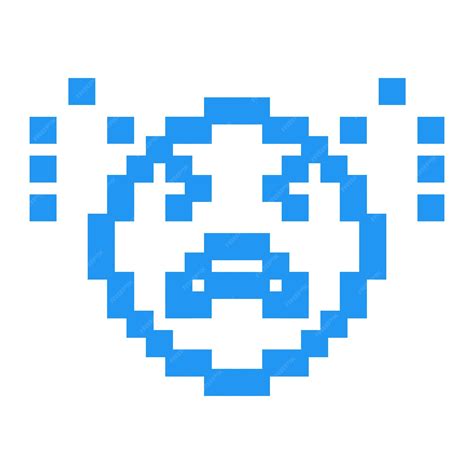 Premium Vector Pixel Art Crying Emoticon Icon Cry Pixel Emoji 8bit