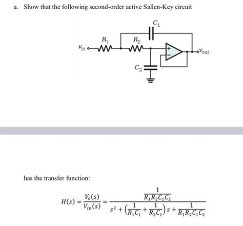 Solved A Show That The Following Second Order Active