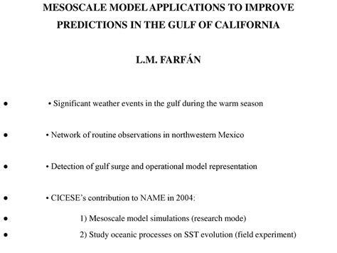 Mesoscale Model Applications To Improve Ppt Download
