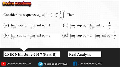 Q 38 Csir Net June 2017 Part B Real Analysis Csir Net Iit Jam Gate Nbhm Youtube