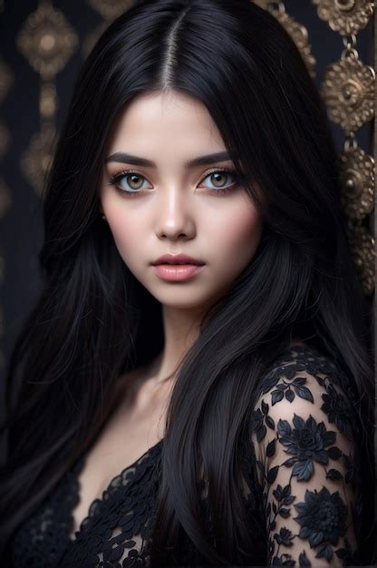 Premium Photo Ethereal Beauty Full Body Portrait Of A Captivating