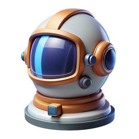 Vibrant Notable Hyper Specific Isolated Cutout Of A Single Futuristic Spacesuit Helmet With Hud