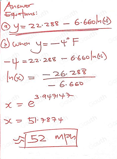Solved The Accompanying Table Shows Wind Speed And The Corresponding