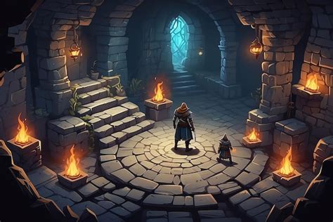 premium photo dungeon crawler game illustration mockup
