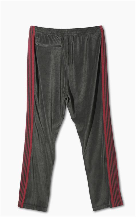 Needles Narrow Track Pant Cpe Velour Charcoal Cultizm