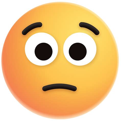 Sticker Cu Emoticon Emoji Surpriza Fata Dezamagita Cu Margini Albe