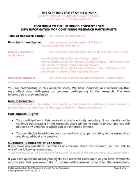 Addendum To The Ined Consent Doc Template Pdffiller